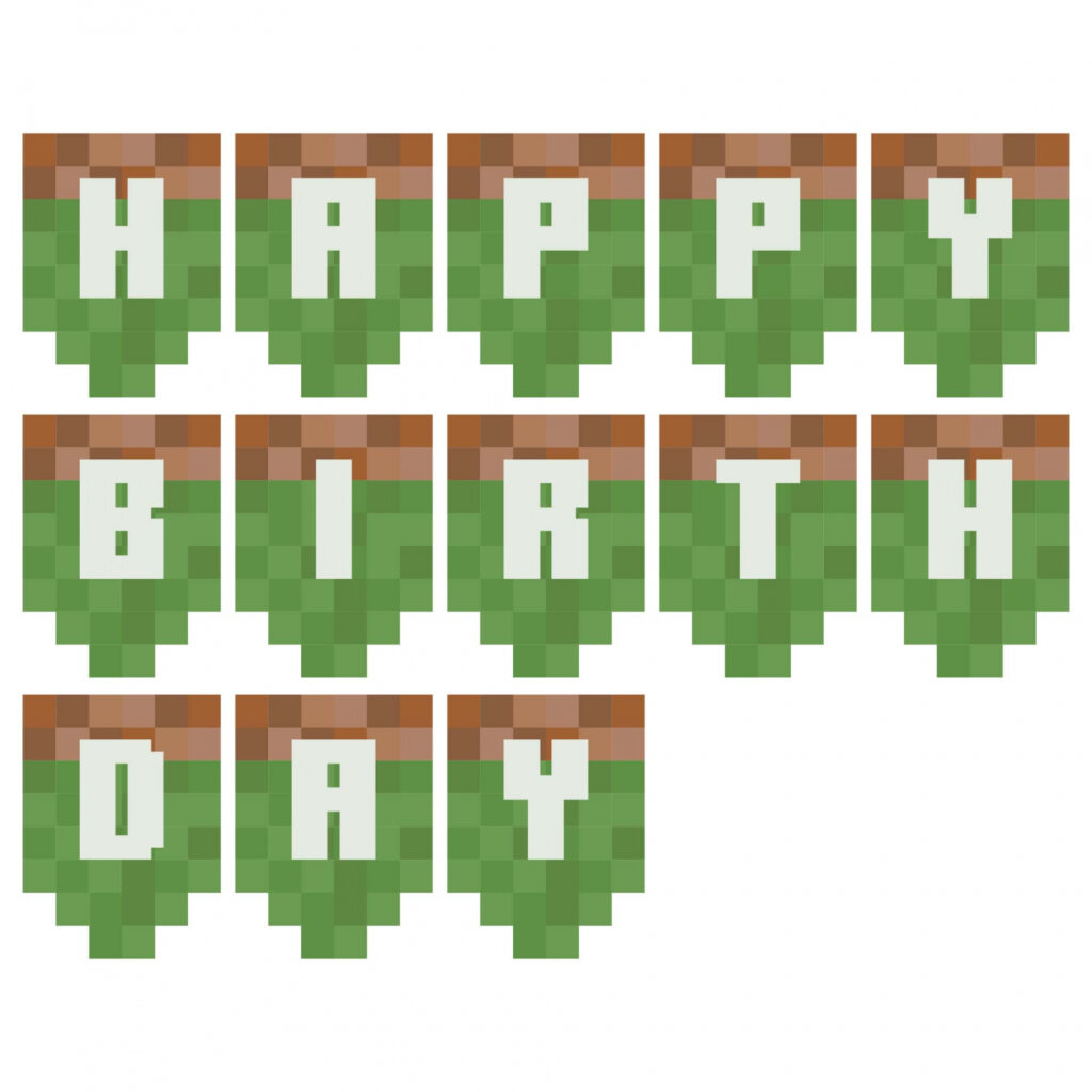 minecraft happy birthday banner printable free - FREE Printable A-Z