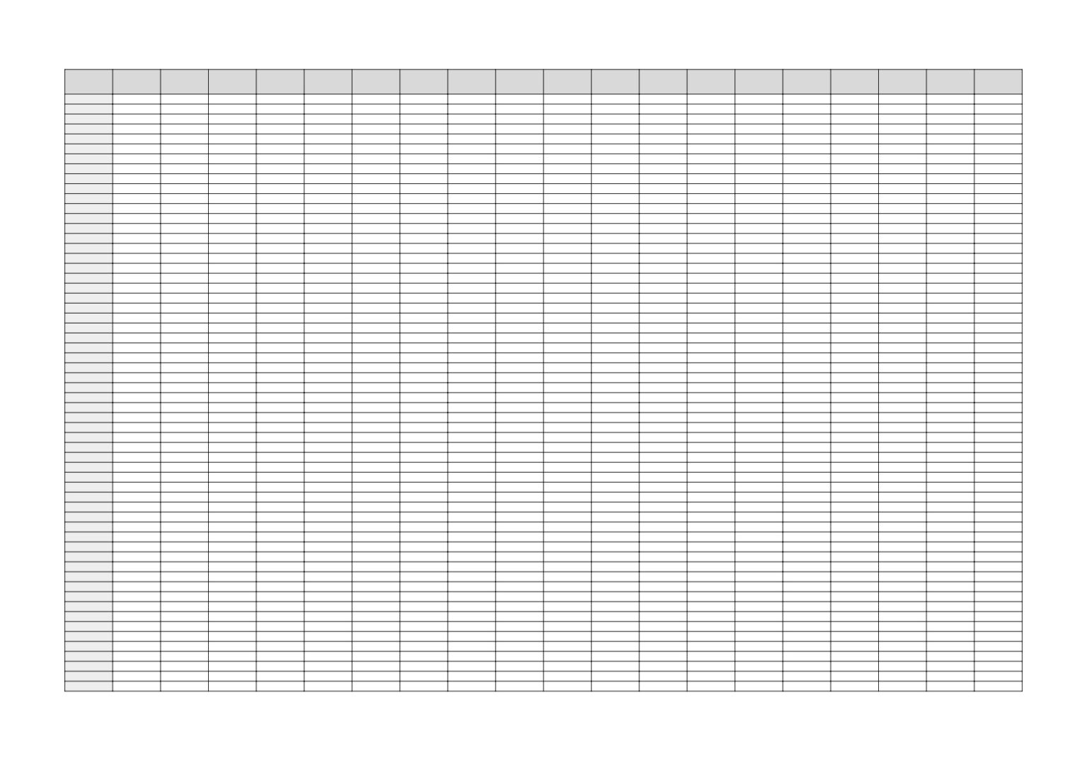 Free Printable Blank Spreadsheet Templates - FREE Printable A-Z