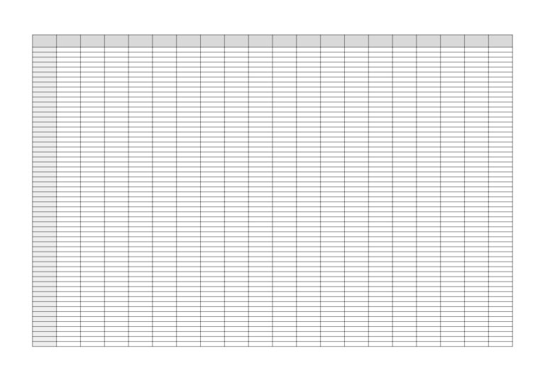 Free Printable Blank Spreadsheet Templates - FREE Printable A-Z