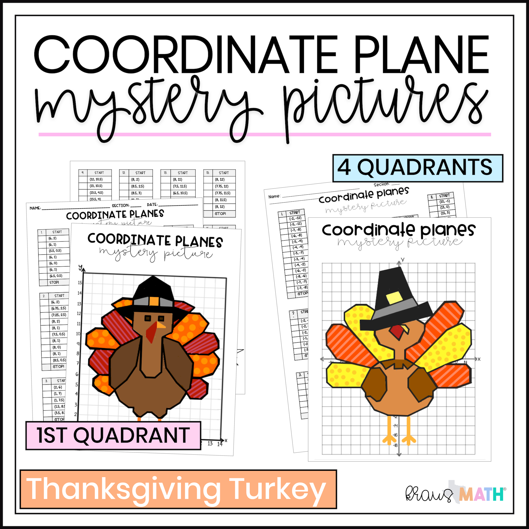 Thanksgiving Coordinate Graphing Free Printable - FREE Printable A-Z
