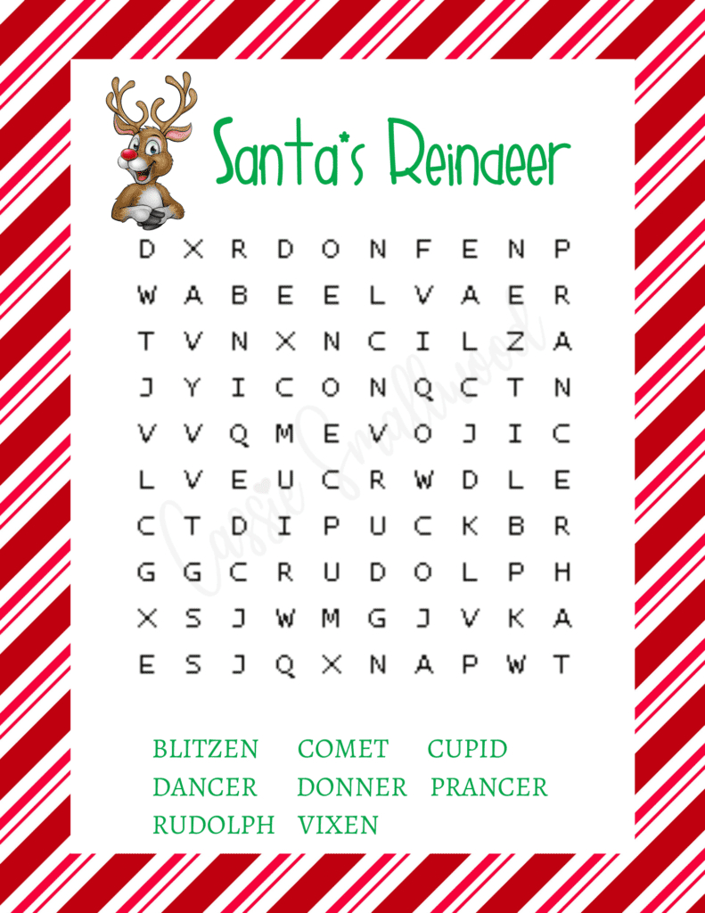 Free Printable Large Print Christmas Word Search - FREE Printable A-Z