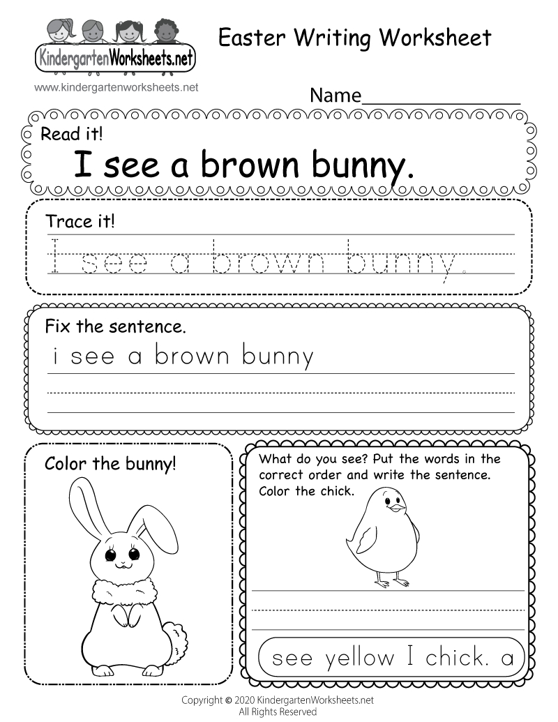 Easter Writing Worksheets - FREE Printable A-Z