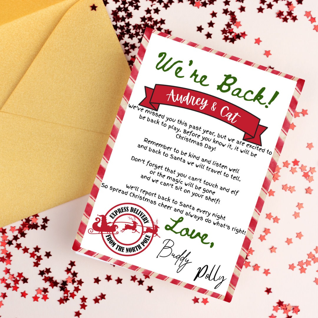We're Back Elf on the Shelf Printable - FREE Printable A-Z