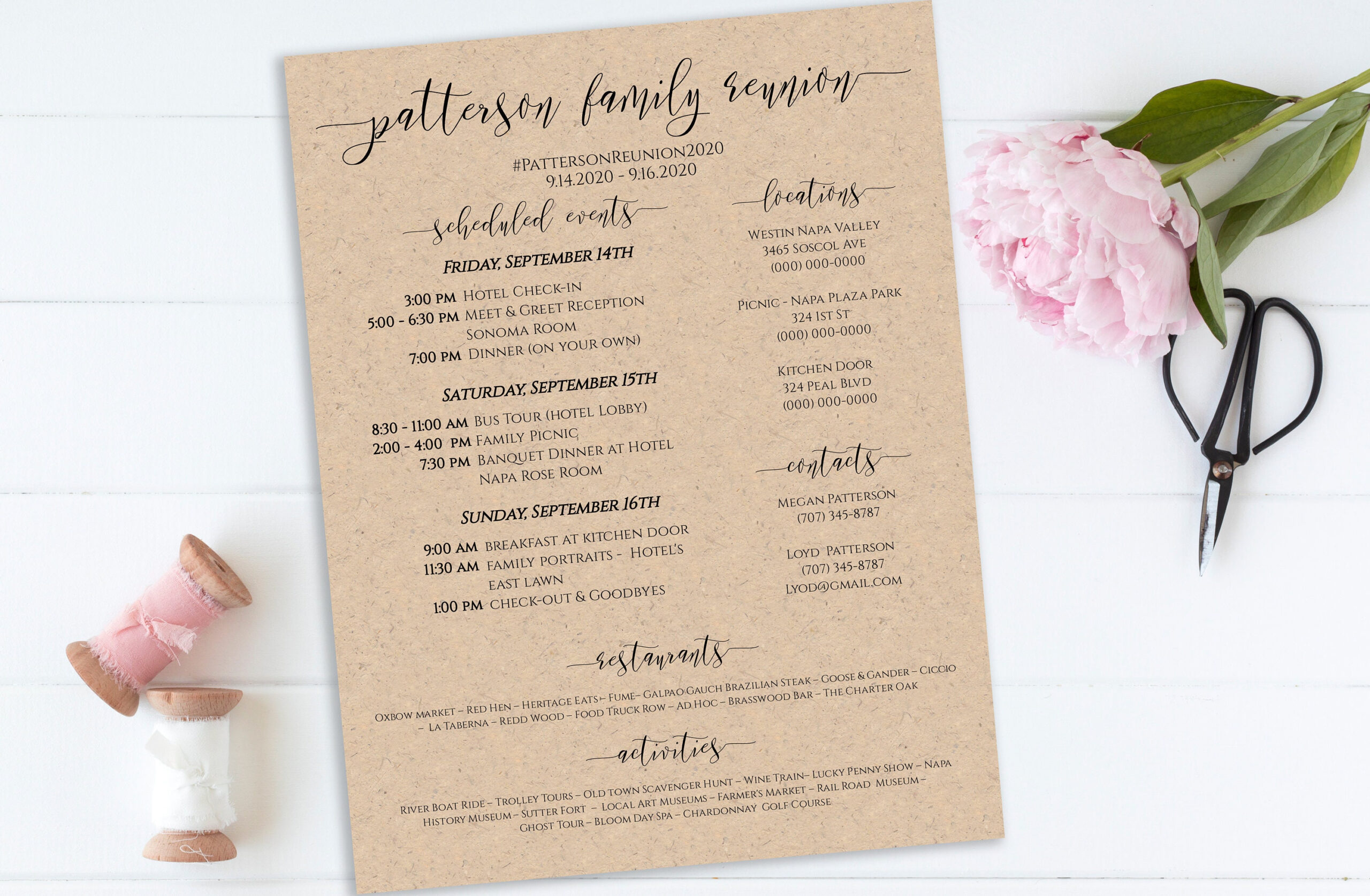 Family Reunion Program Sample Templates - FREE Printable A-Z