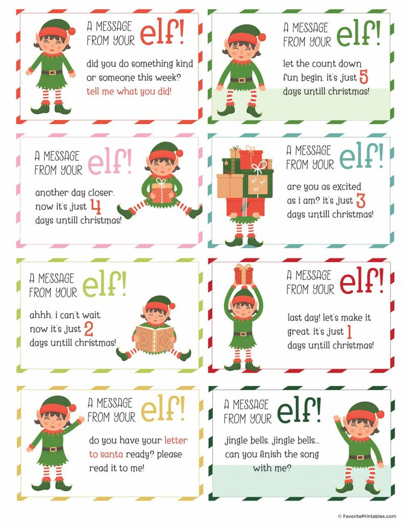 Elf on the Shelf Notes to Kids Free Printable - FREE Printable A-Z