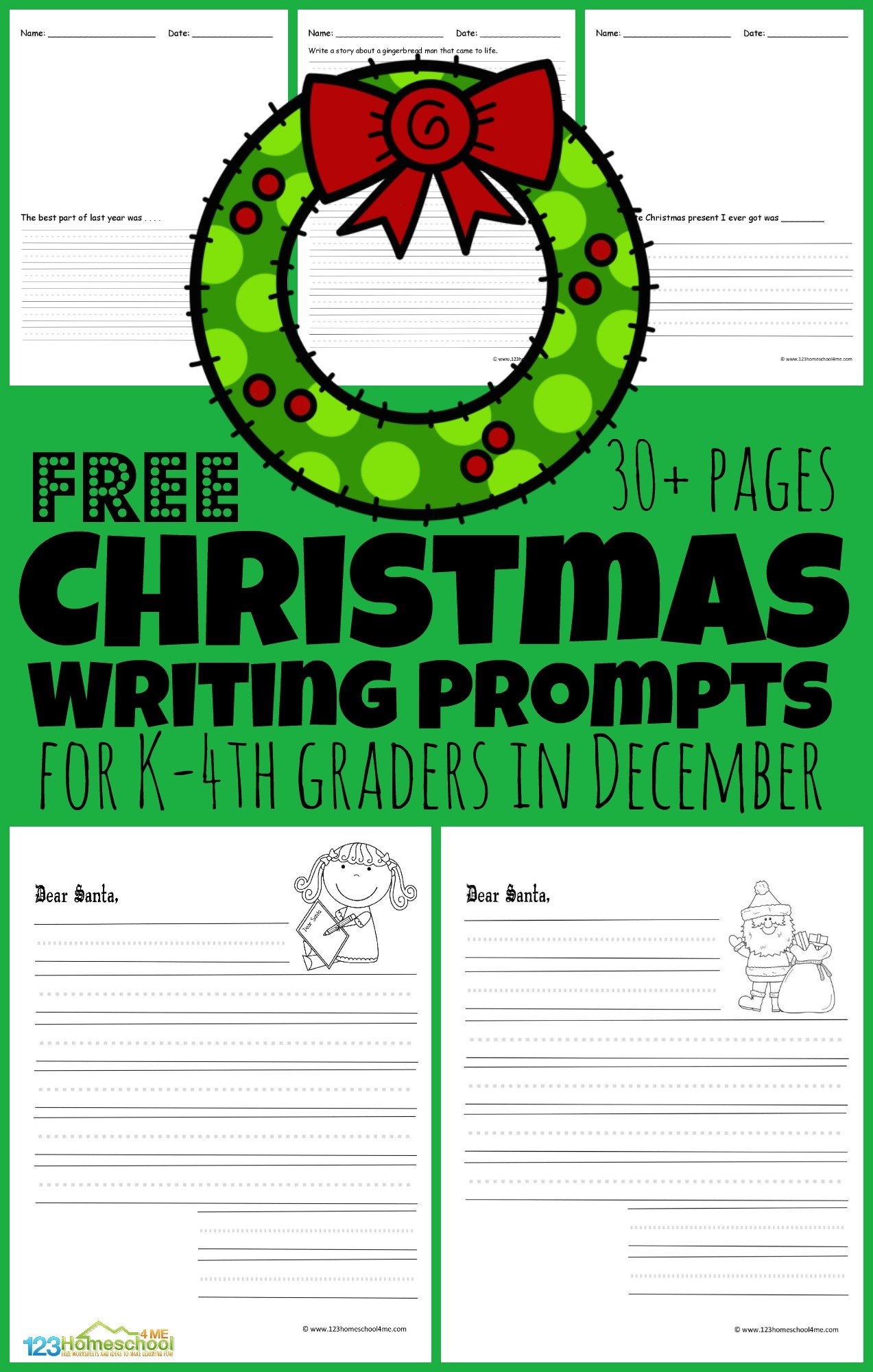Free Christmas Writing Prompts Worksheets - FREE Printable A-Z