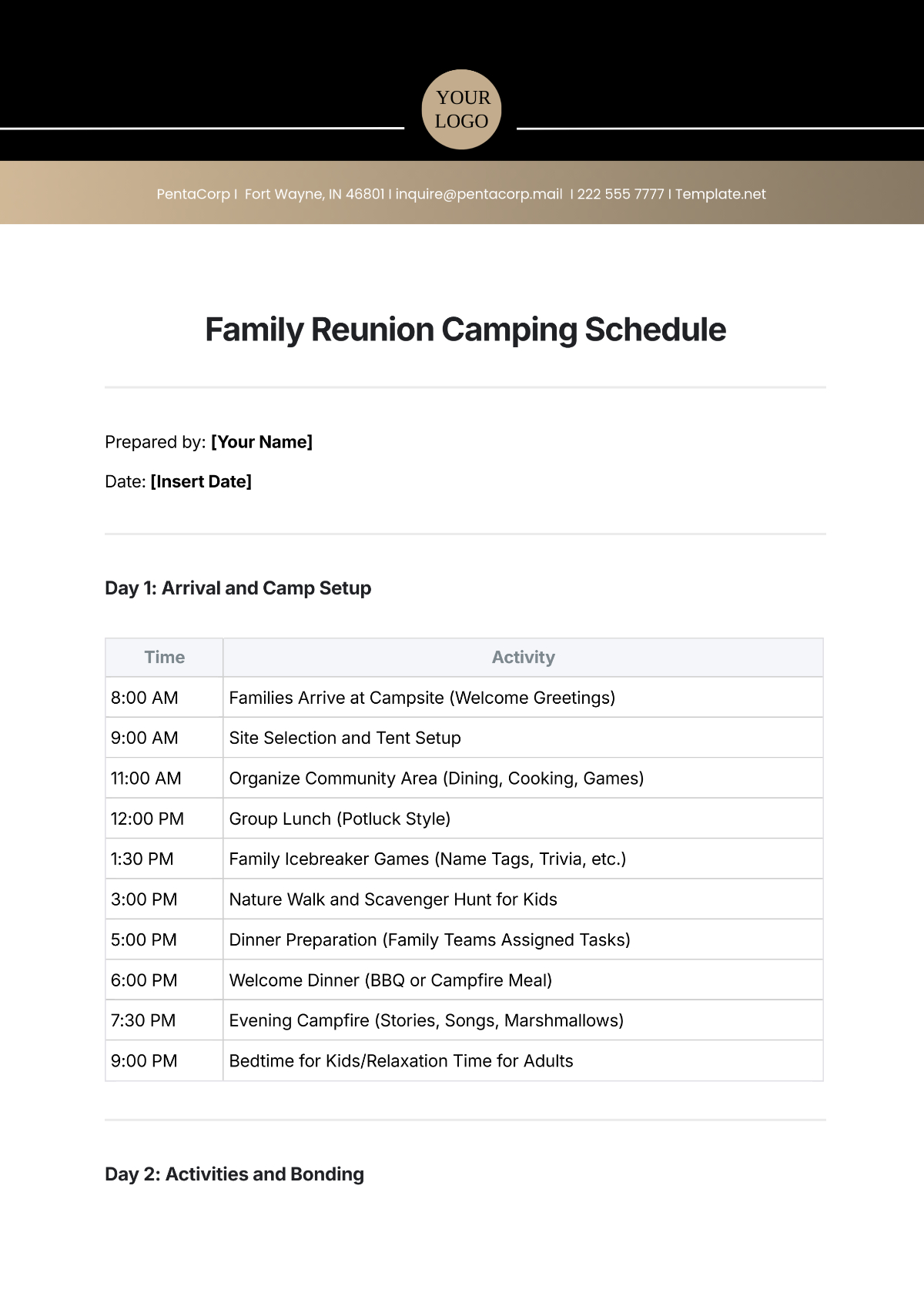 Family Reunion Program Sample Templates - FREE Printable A-Z