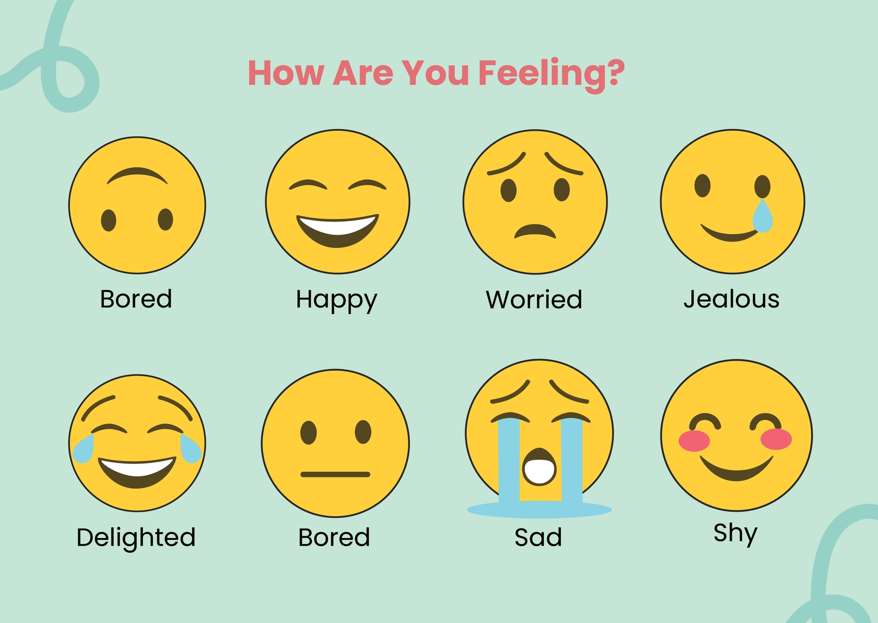 Feelings Chart Printable - FREE Printable A-Z