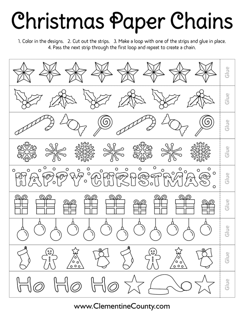 Christmas Paper Chains Printable - FREE Printable A-Z