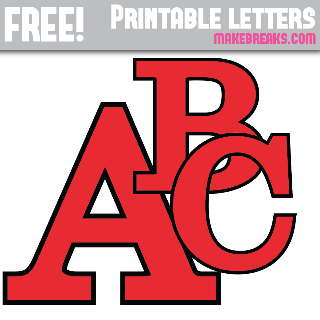 Free Printable Red Alphabet Letters - FREE Printable A-Z