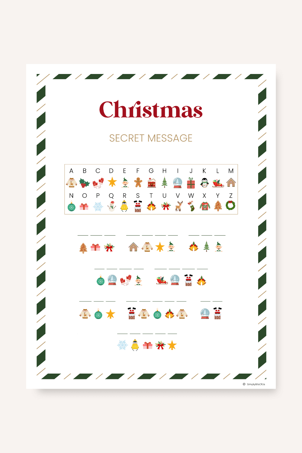 Free Printable Christmas Secret Code Worksheets - FREE Printable A-Z
