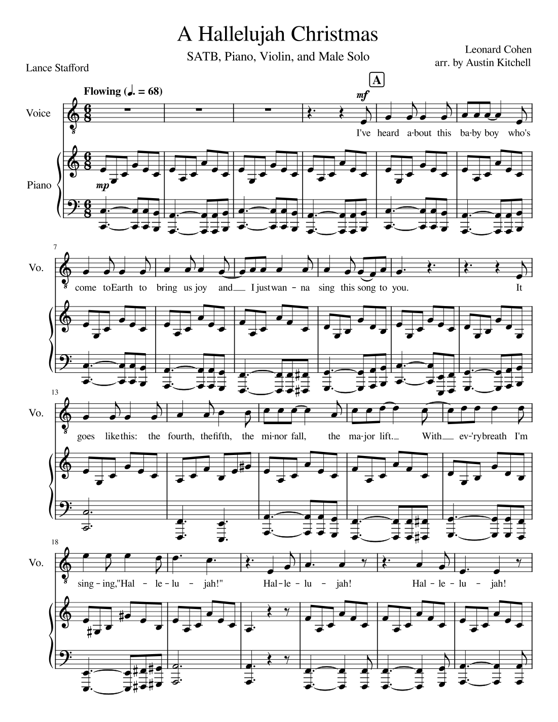 Free Printable Christmas Hallelujah Sheet Music - FREE Printable A-Z