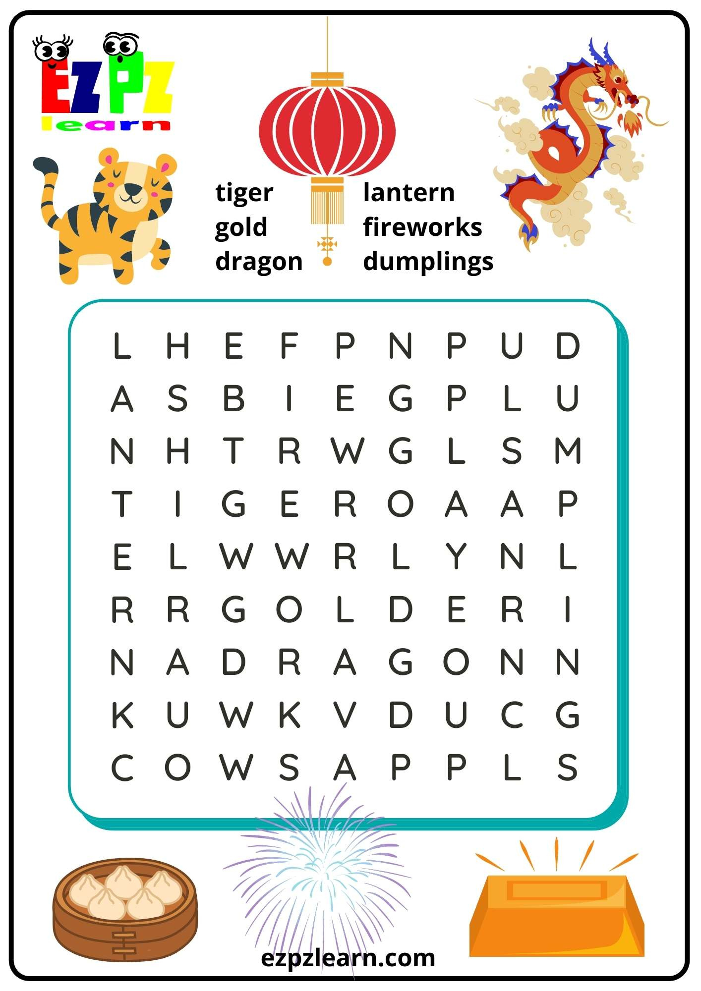 Lunar New Year Word Search Printable - FREE Printable A-Z