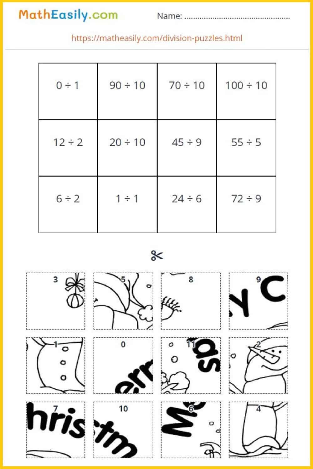 Free Christmas Division Worksheets - FREE Printable A-Z