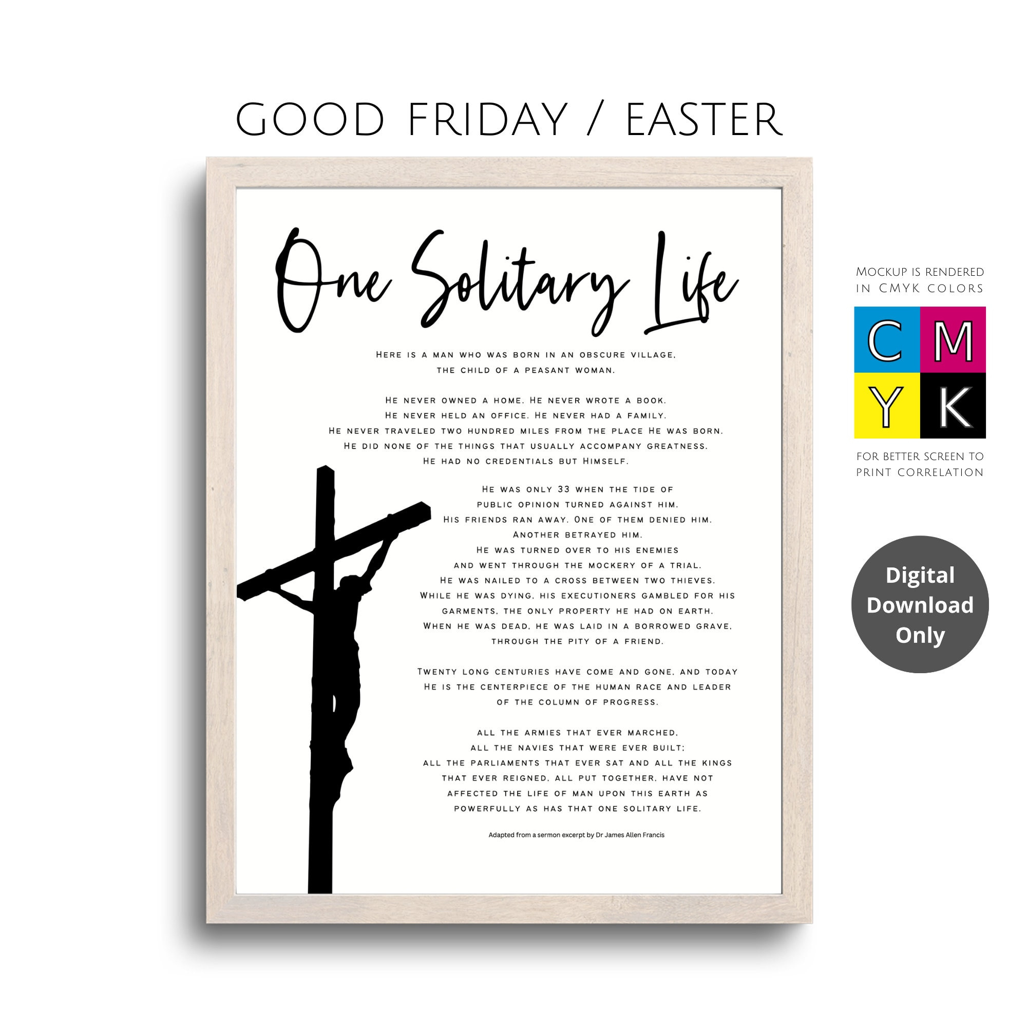 One Solitary Life Printable - FREE Printable A-Z