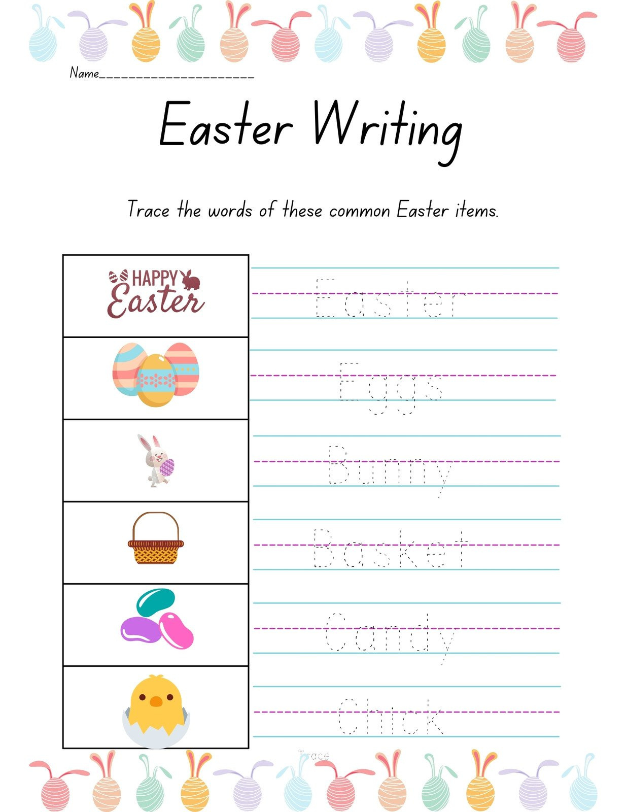 Easter Writing Worksheets - FREE Printable A-Z