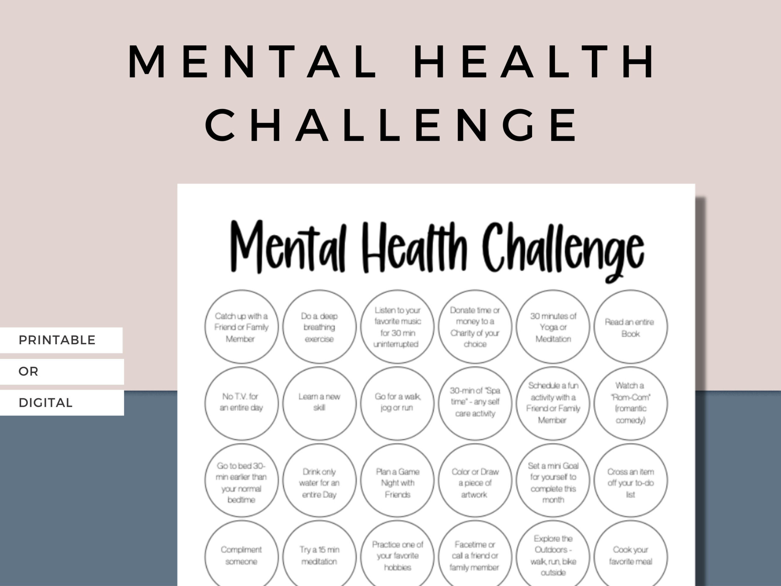 Mental Health Bingo Cards - FREE Printable A-Z