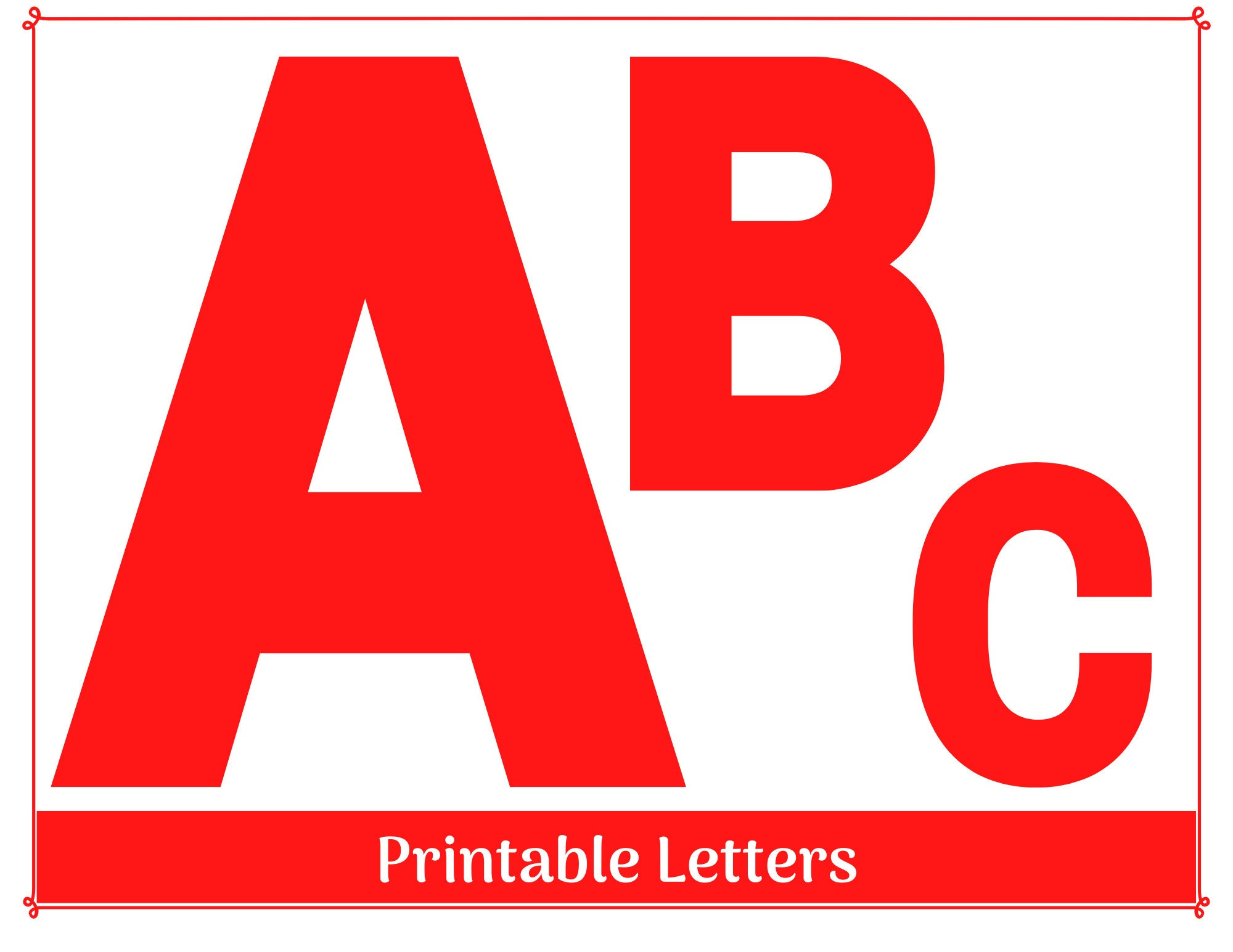 Free Printable Red Alphabet Letters - FREE Printable A-Z