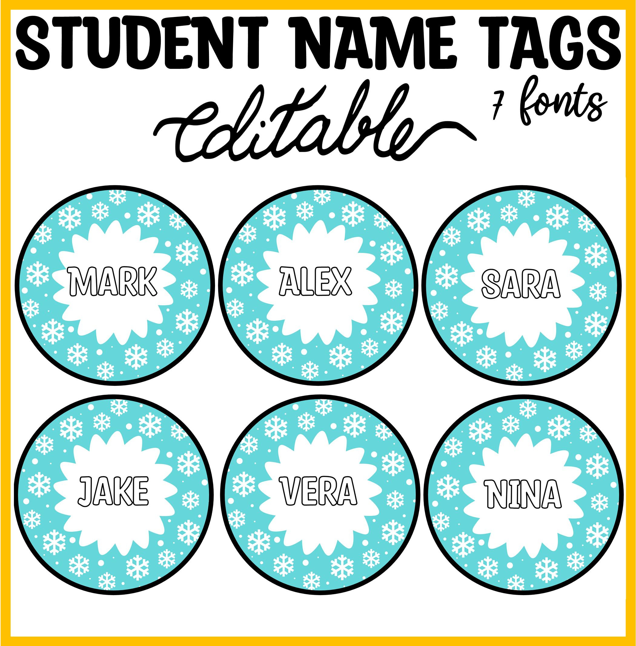 Free Printable Winter Cubby Tags - FREE Printable A-Z