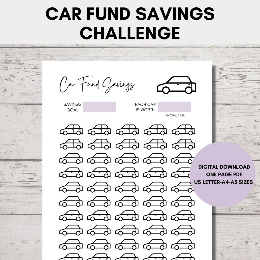 Car Savings Tracker Printable - FREE Printable A-Z