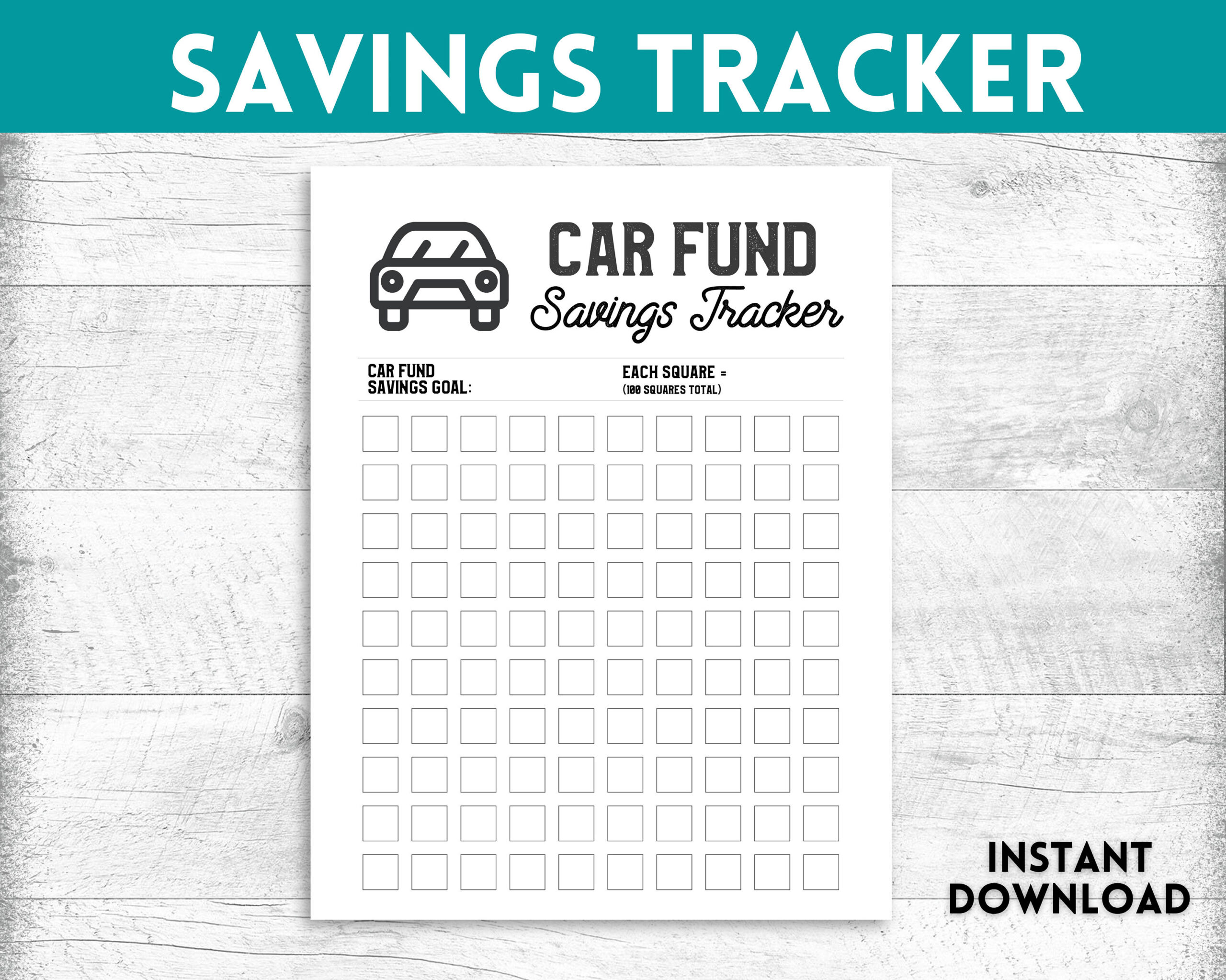 Car Savings Tracker Printable - FREE Printable A-Z