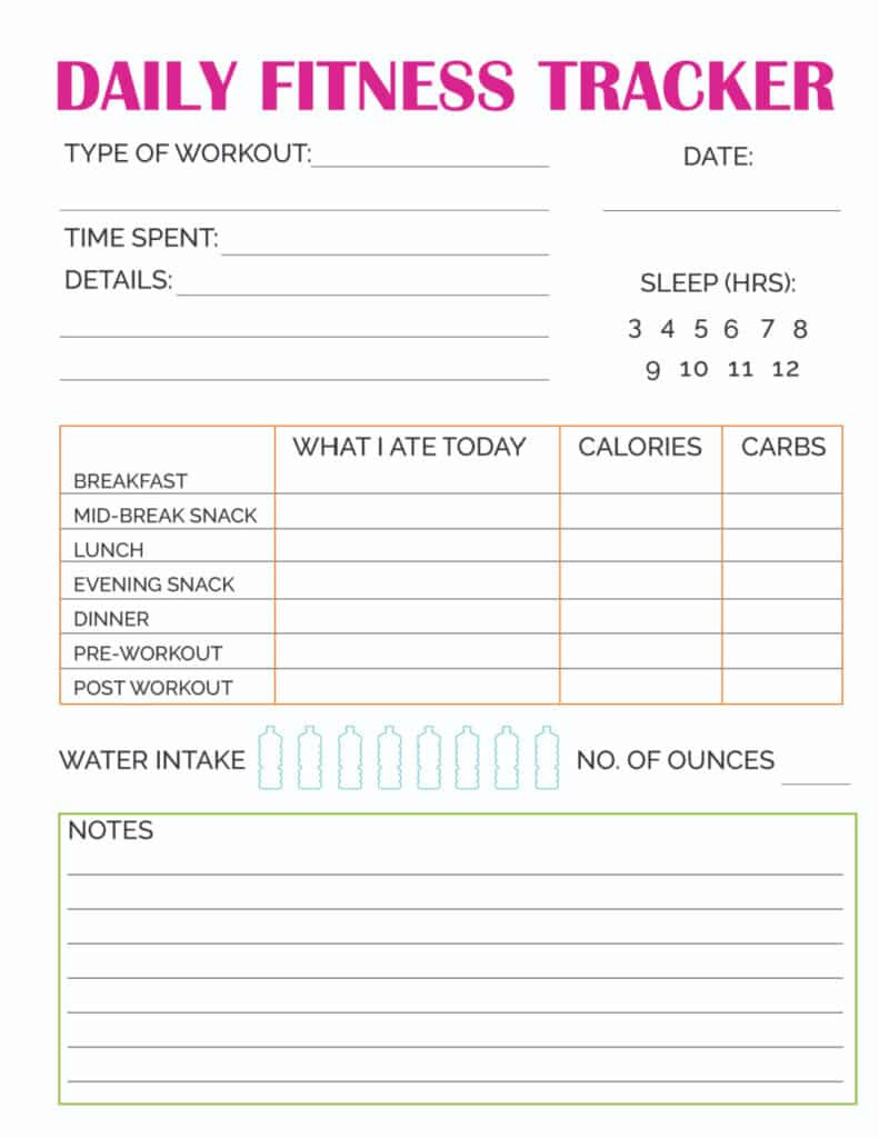 Daily Fitness Tracker Printable - FREE Printable A-Z