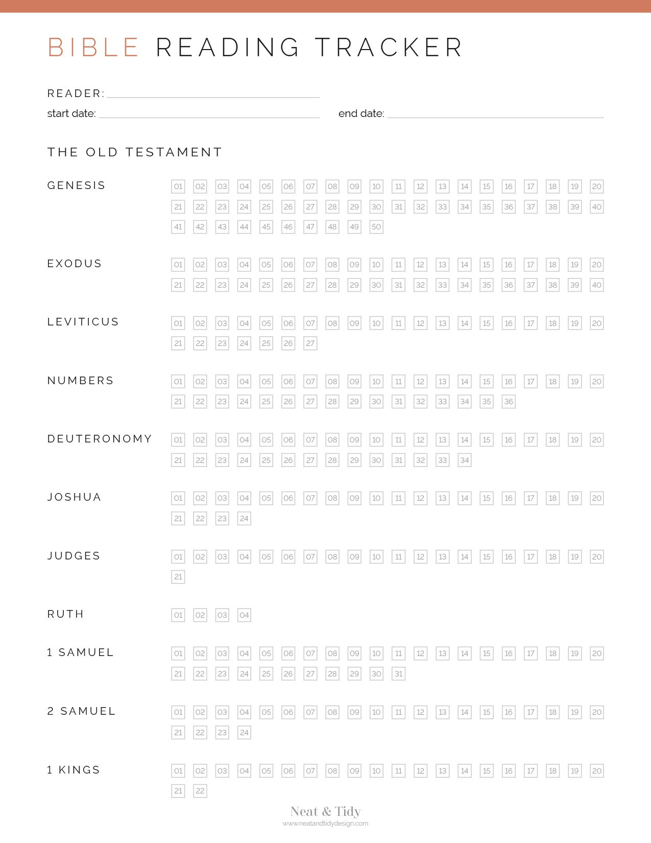 Printable Bible Reading Tracker - FREE Printable A-Z