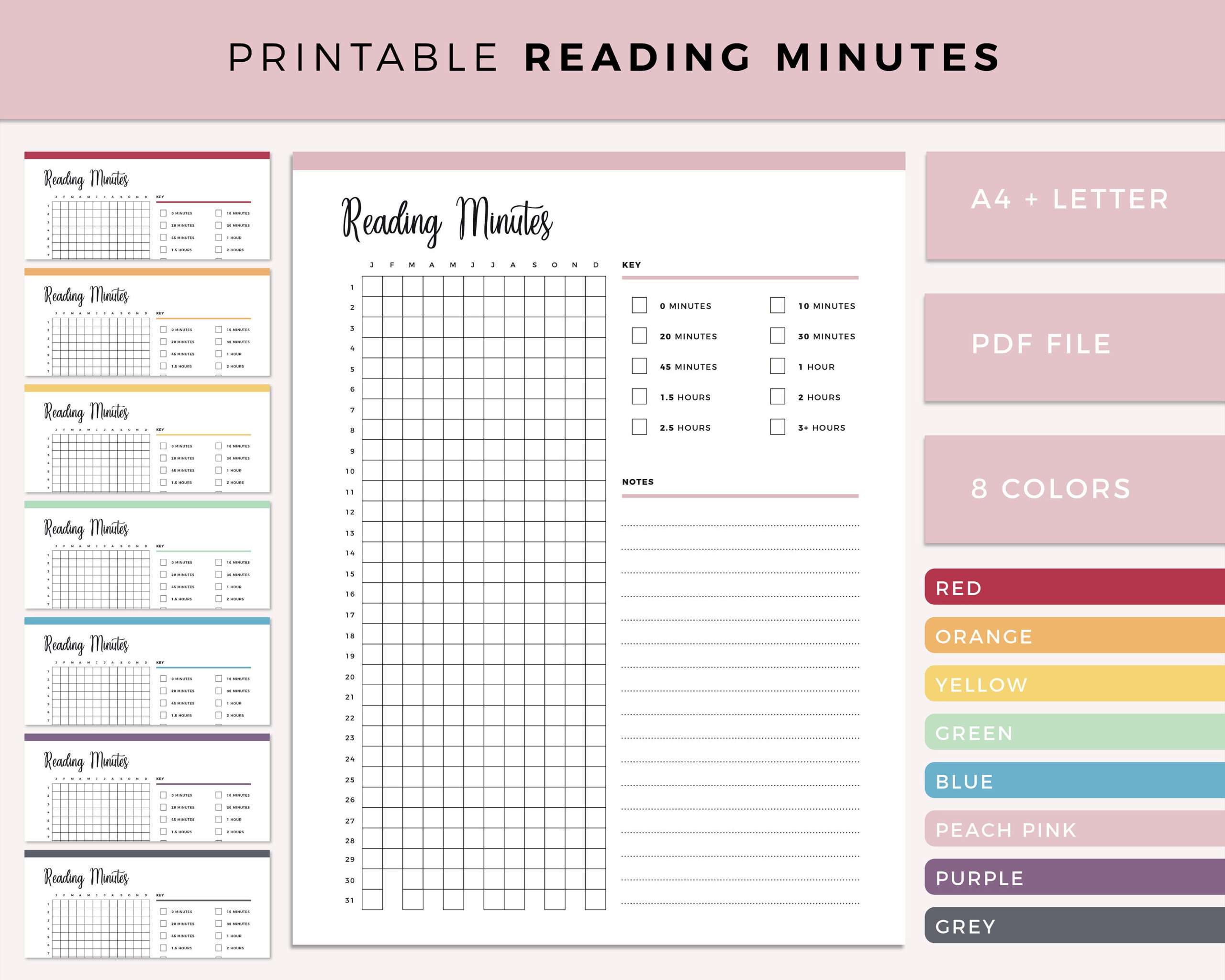 Reading Minutes Tracker Printable - FREE Printable A-Z