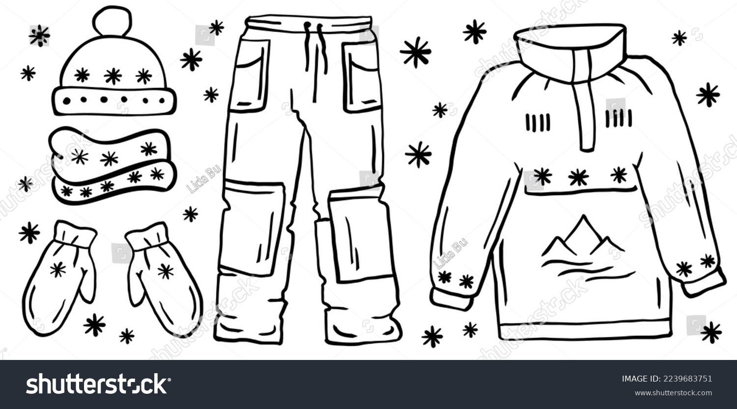Winter Clothes Coloring Pages Printable - FREE Printable A-Z