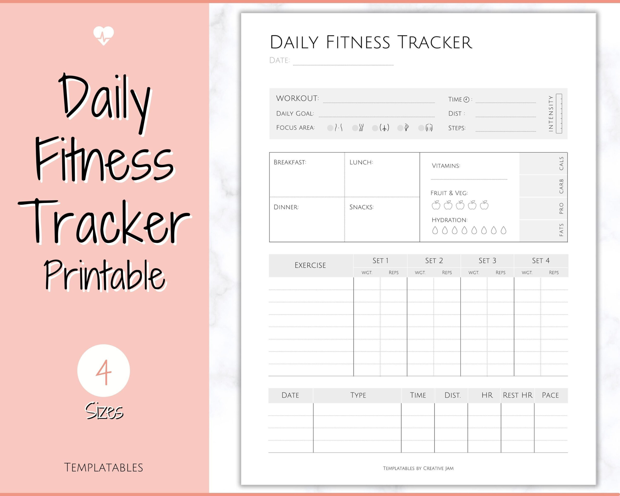 Daily Fitness Tracker Printable - FREE Printable A-Z