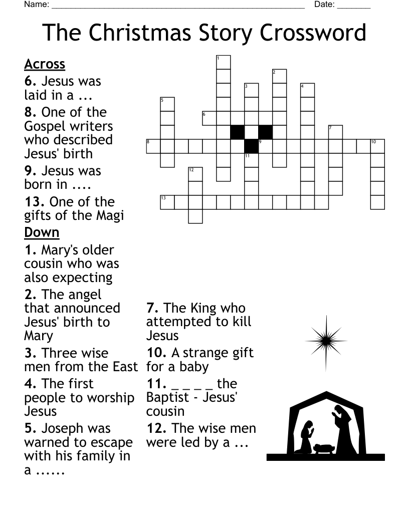 Printable Epiphany Crossword Puzzle - FREE Printable A-Z