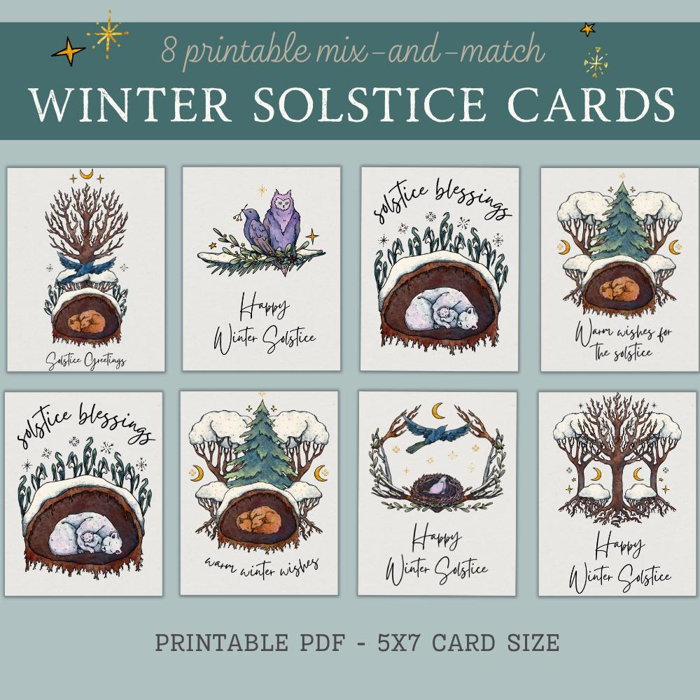 Printable Winter Solstice Cards - FREE Printable A-Z