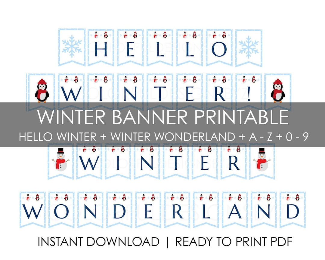 Winter Wonderland Printable Banner - FREE Printable A-Z
