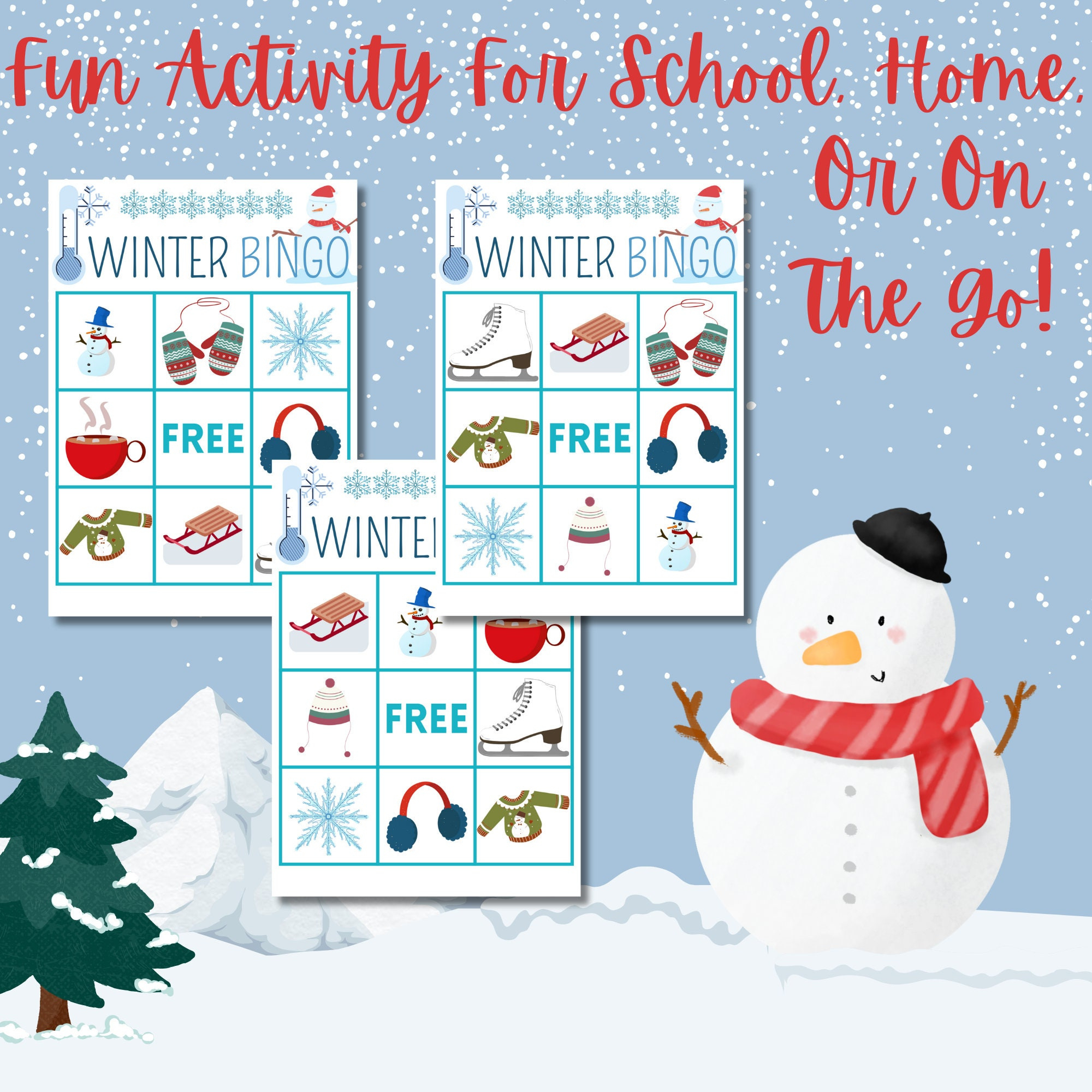 Snow Day Bingo Printable - FREE Printable A-Z