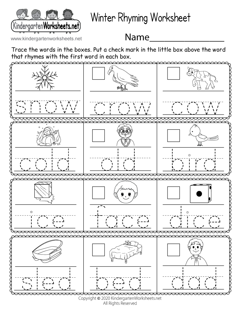 Kindergarten Winter Worksheets Printable - FREE Printable A-Z