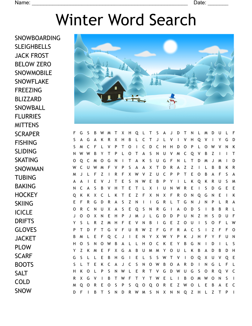 Winter Word Search Printables - FREE Printable A-Z